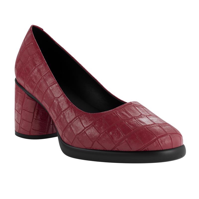 Ecco red leather shoes store